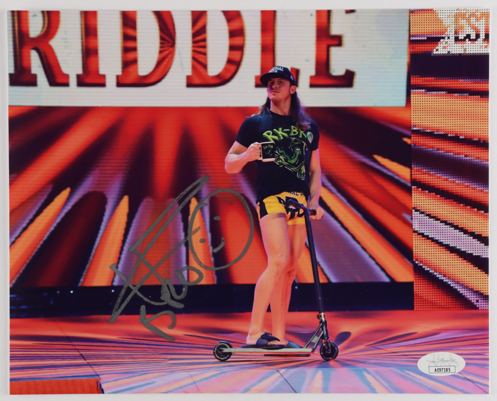 Matthew Riddle Signed WWE 8x10 Photo Inscribed "Bro" with Hand-Drawn ...