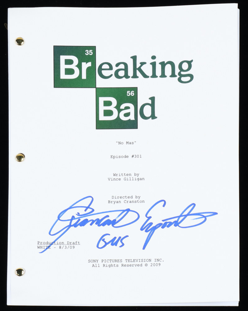 Giancarlo Esposito Signed "Breaking Bad" Episode Script Cover Inscribed ...