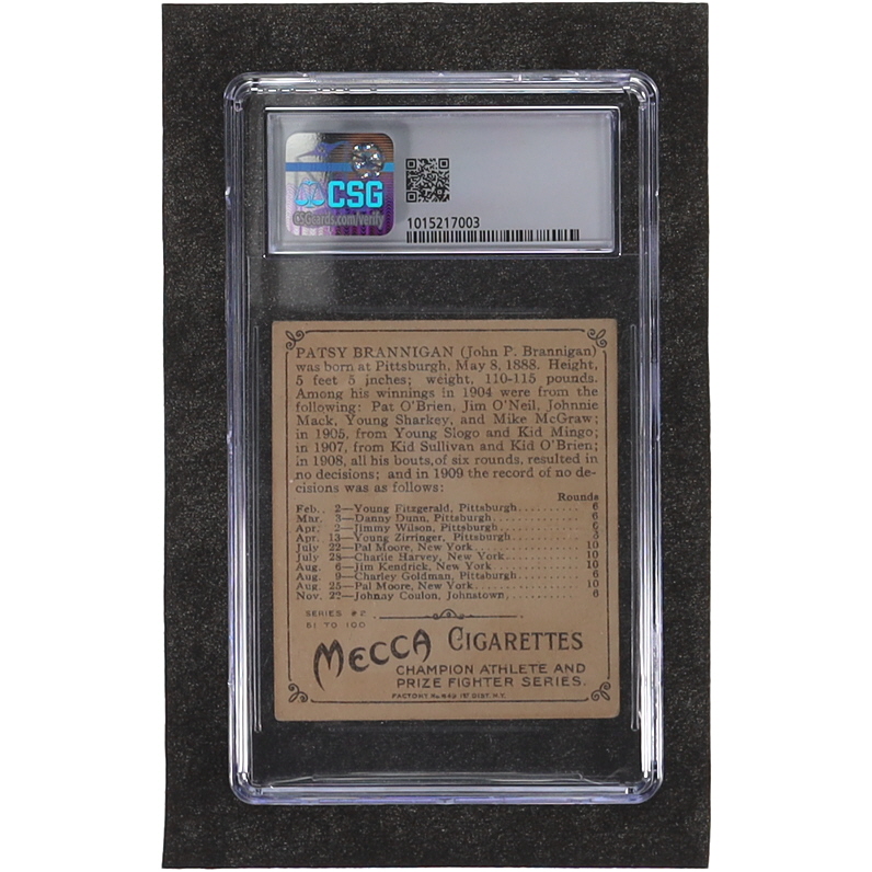 Patsy Brannigan 1910 T218 Mecca Champions #94 Boxing (CSG 3) | Pristine Auction