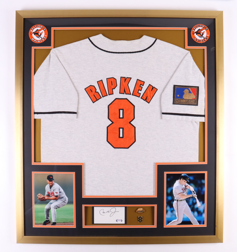 Cal Ripken Jr. Signed Orioles Custom Framed Cut Display with Jersey ...