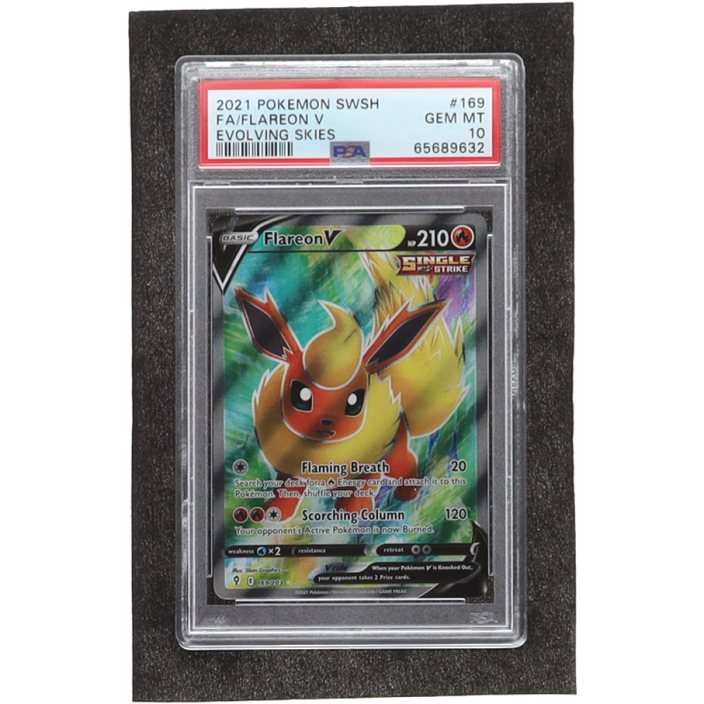 Flareon V 2021 Pokemon Sword and Shield Evolving Skies #169 (PSA 10 ...