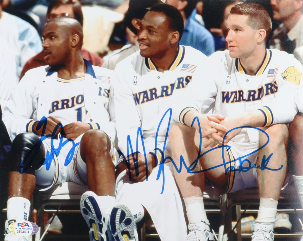 Chris Mullin, Mitch Richmond & Tim Hardaway Signed Warriors 8x10 Photo ...