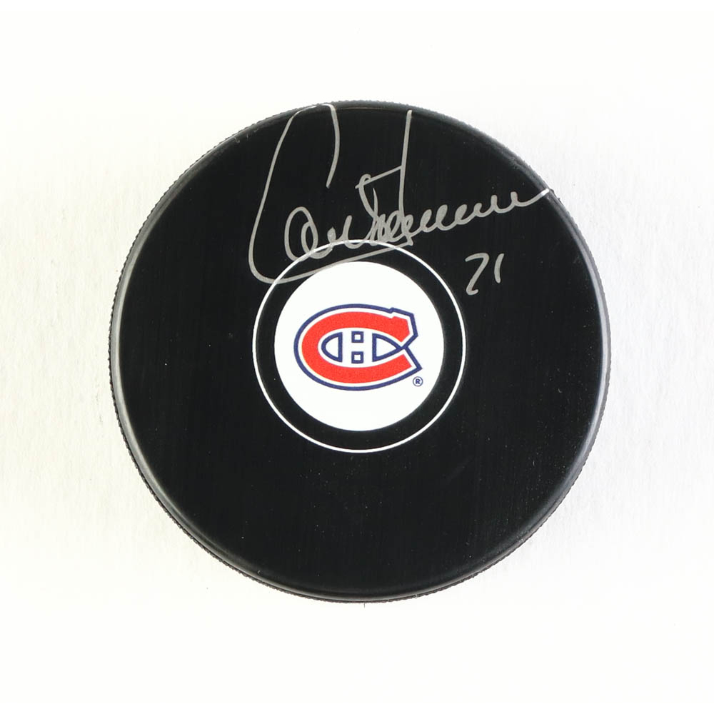Guy Carbonneau Signed Canadiens Logo Hockey Puck (AJ's Sports World ...