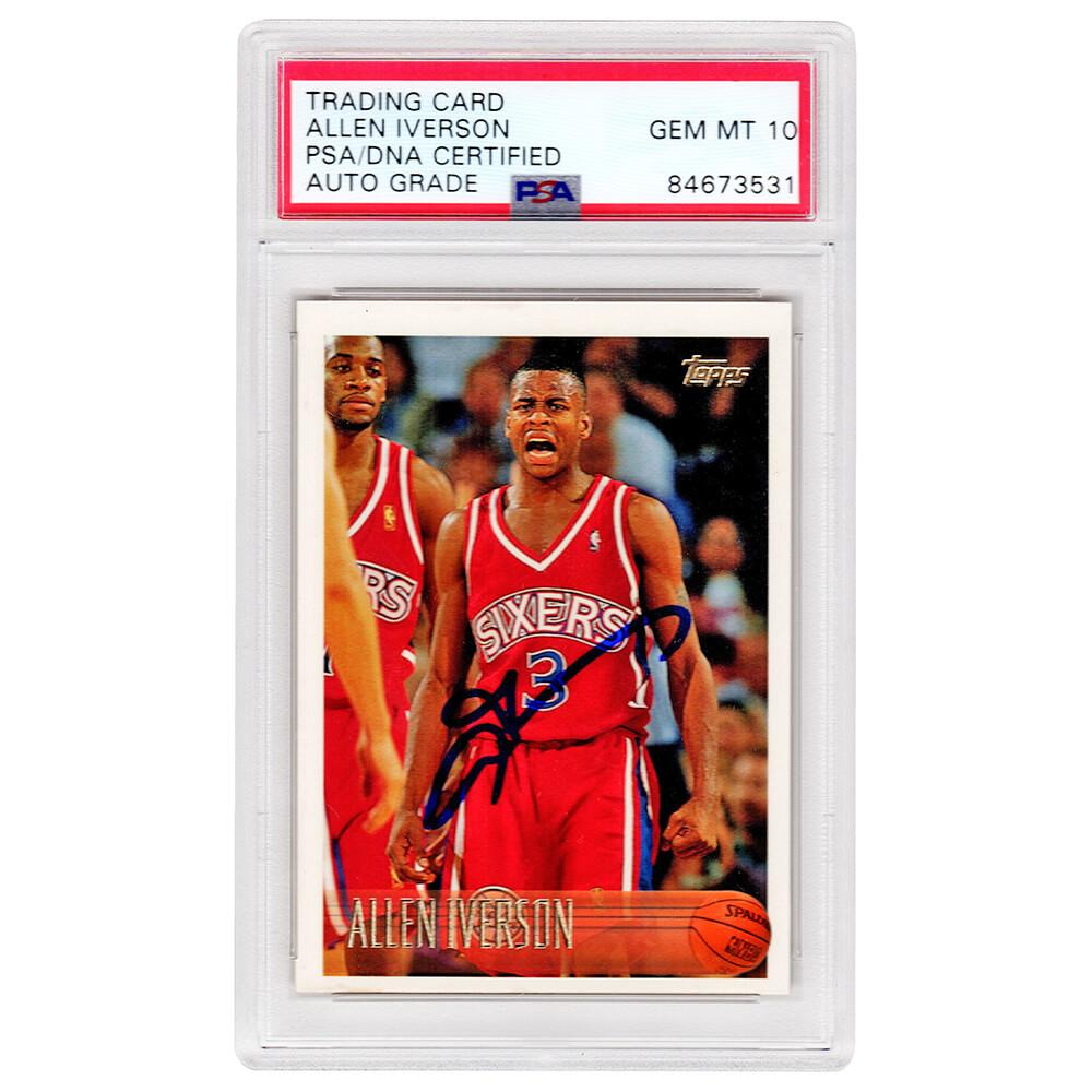Allen Iverson Signed 1996-97 Topps #171 RC (PSA | Autograph Graded 10 ...