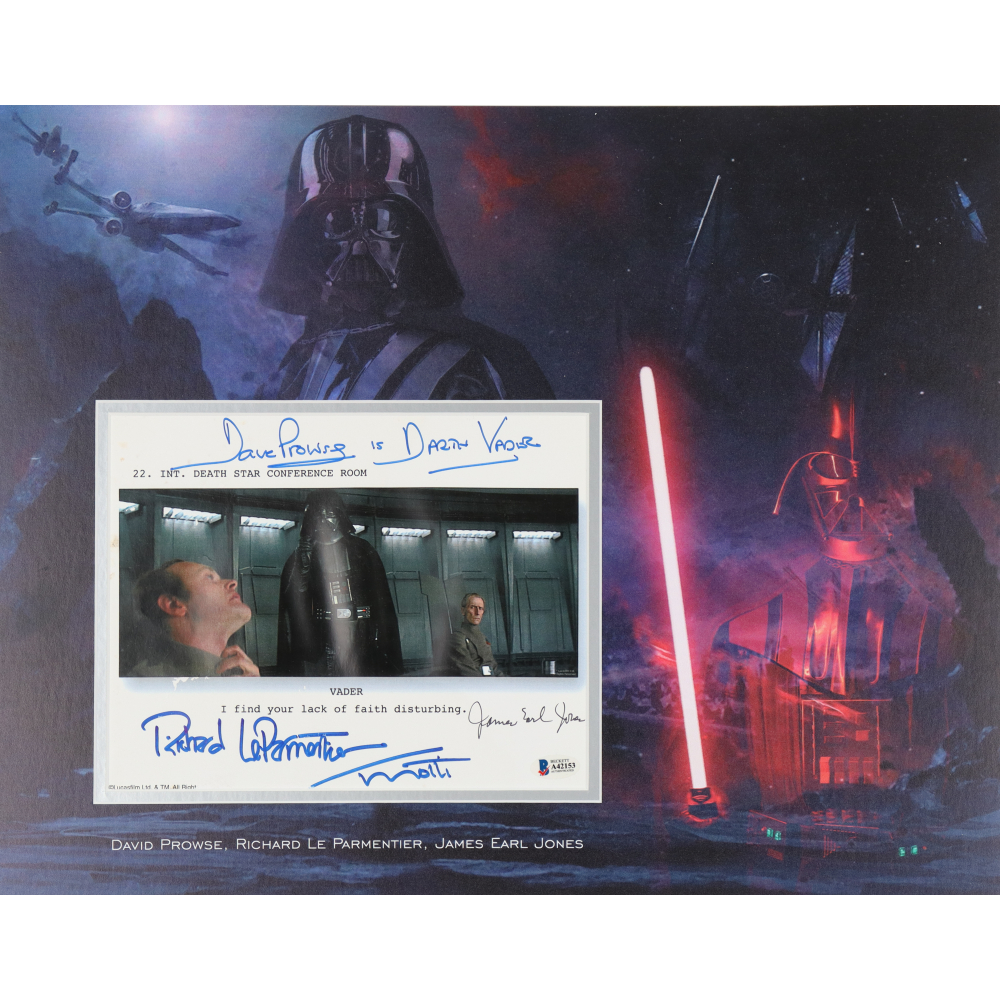 James Earl Jones, David Prowse & Richard LeParmentier Signed "Star Wars ...
