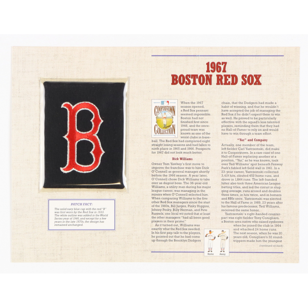 1967 Red Sox 9x12 Patch Display | Pristine Auction