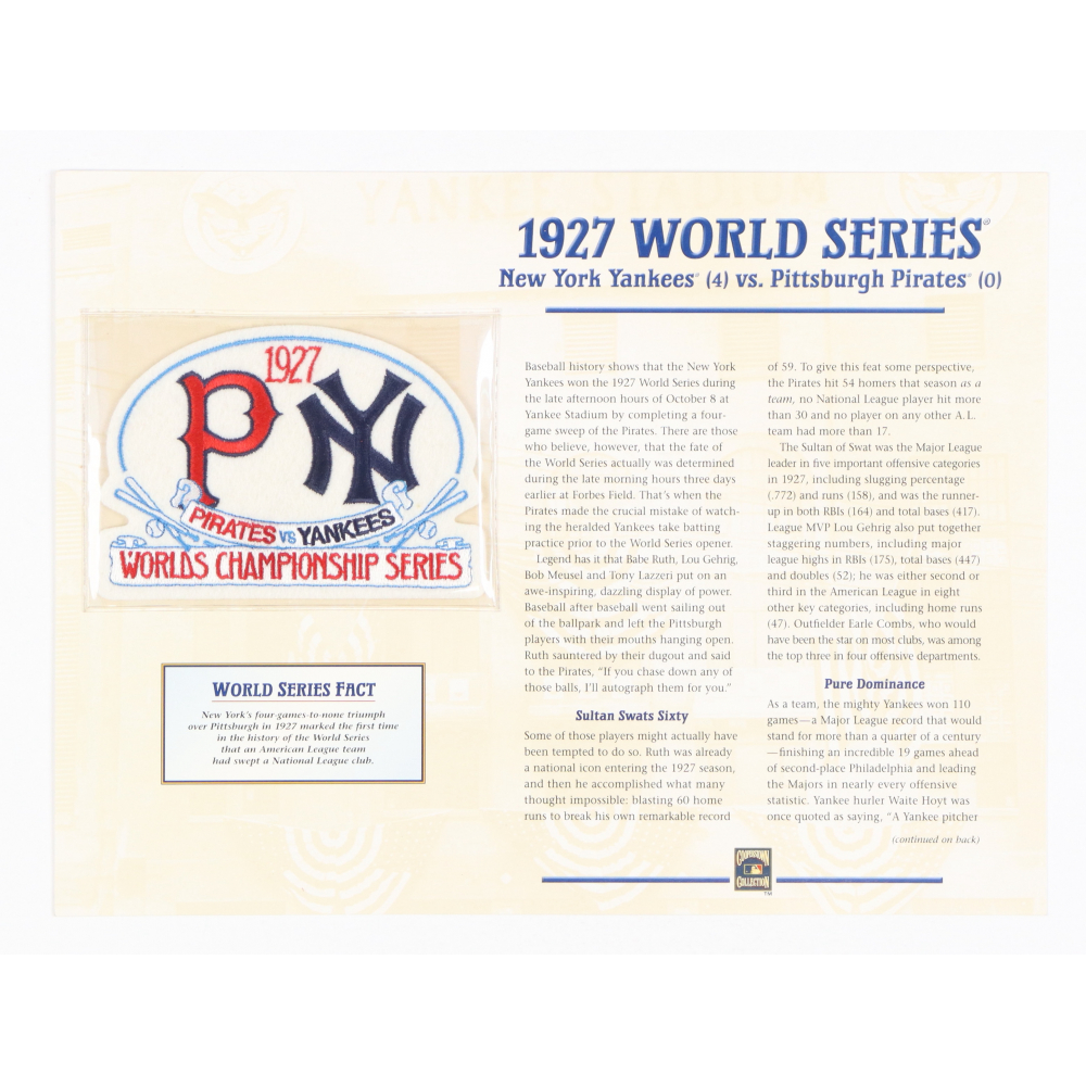 1927 World Series 9x12 Patch Display | Pristine Auction