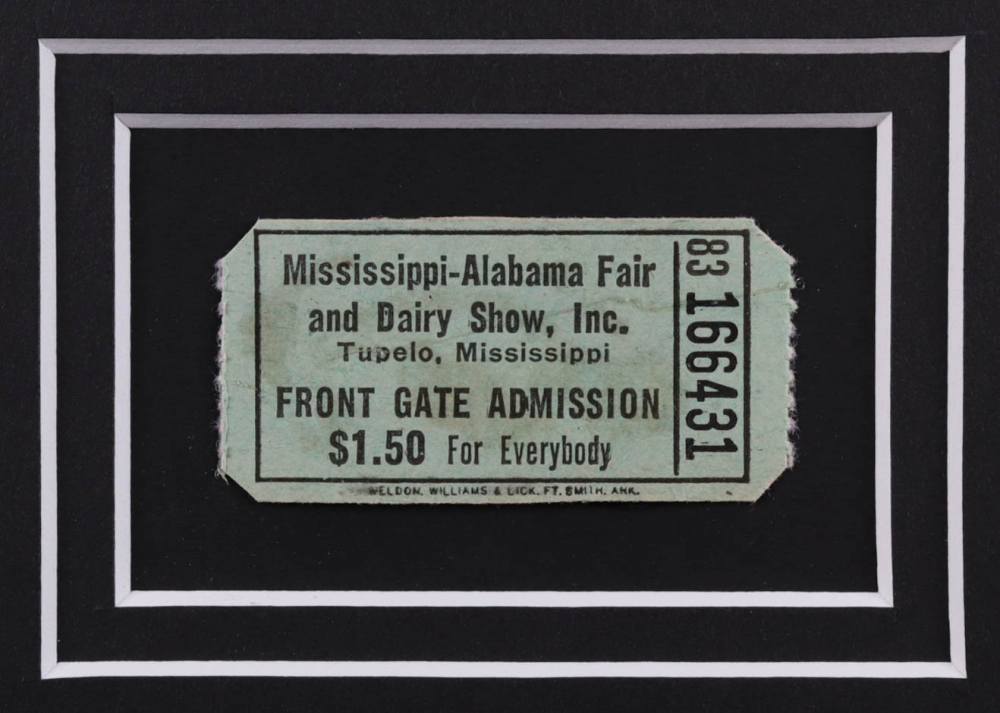 Elvis Presley Custom Matted Photo Display with Authentic Concert Ticket ...