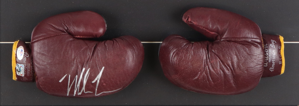 Mike Tyson Signed Custom Framed Vintage 1960's Boxing Glove Set Display ...