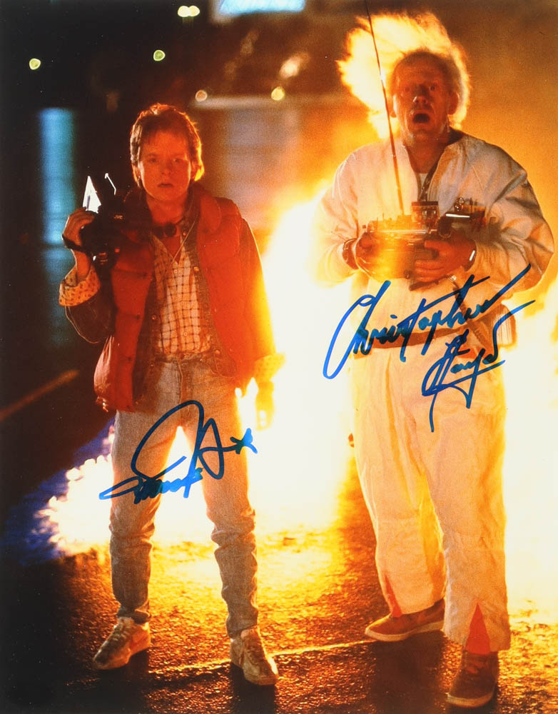 Christopher Lloyd & Michael J. Fox Signed "Back To The Future" 11x14 ...