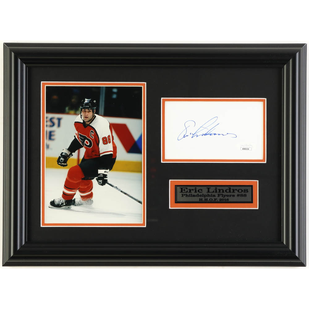 Eric Lindros Signed Flyers Custom Framed Cut Display (JSA) | Pristine ...