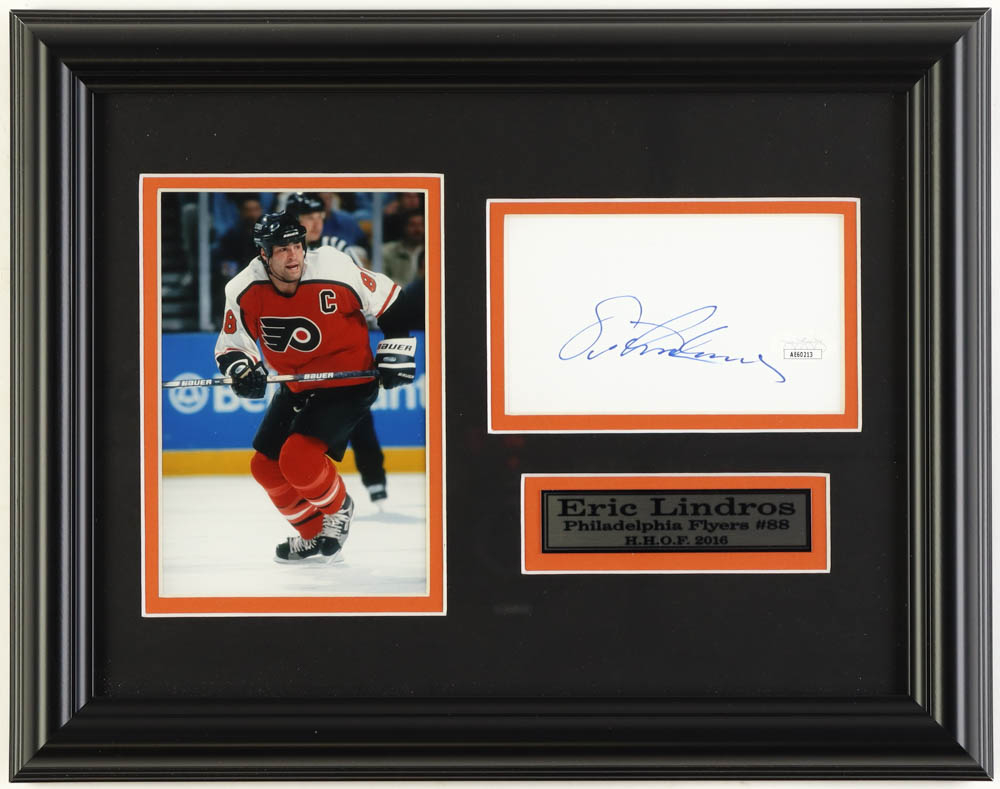 Eric Lindros Signed Flyers Custom Framed Cut Display (JSA) | Pristine ...