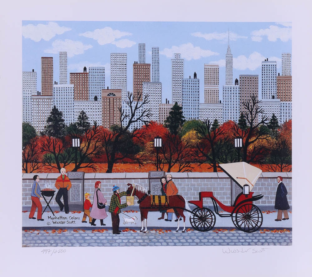 Jane Wooster Scott Signed "Manhattan Colors" LE 10x12 Lithograph (PA ...