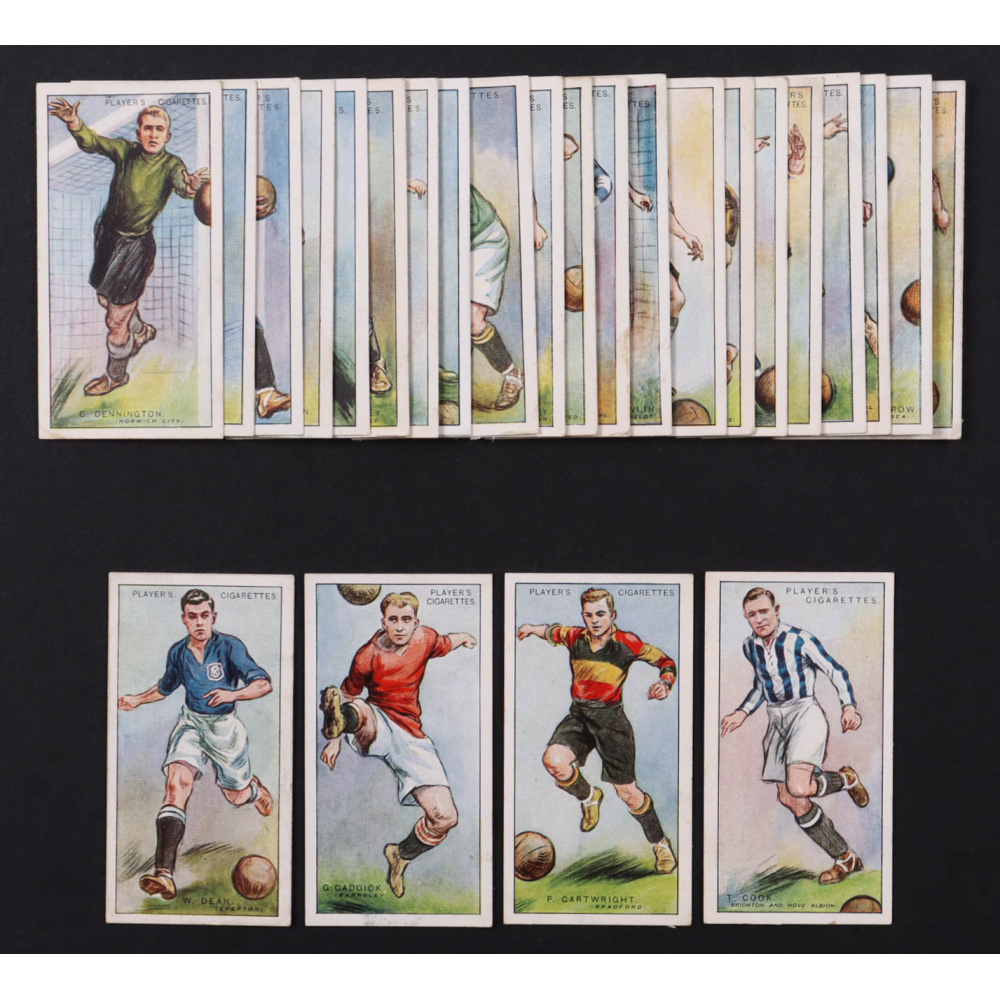 1928-29 Player's Footballers Complete Set of (25) Cards with #54 Dixie ...