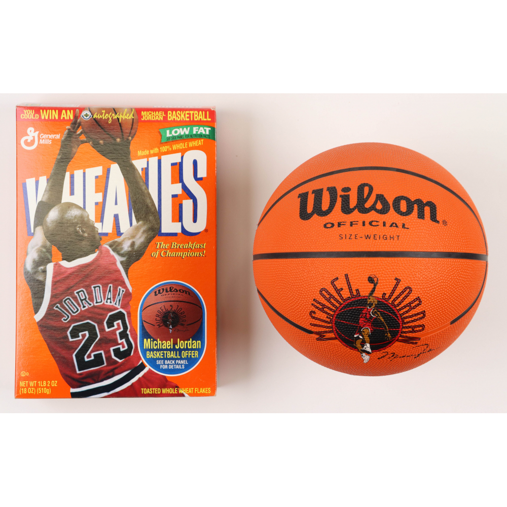 Michael Jordan Wheaties Cereal Box with Basketball | Pristine Auction