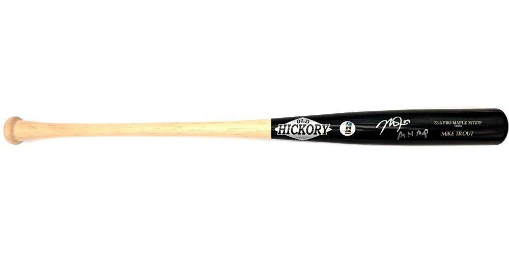 Mike Trout Signed Old Hickory Player Model Baseball Bat Inscribed "AS ...