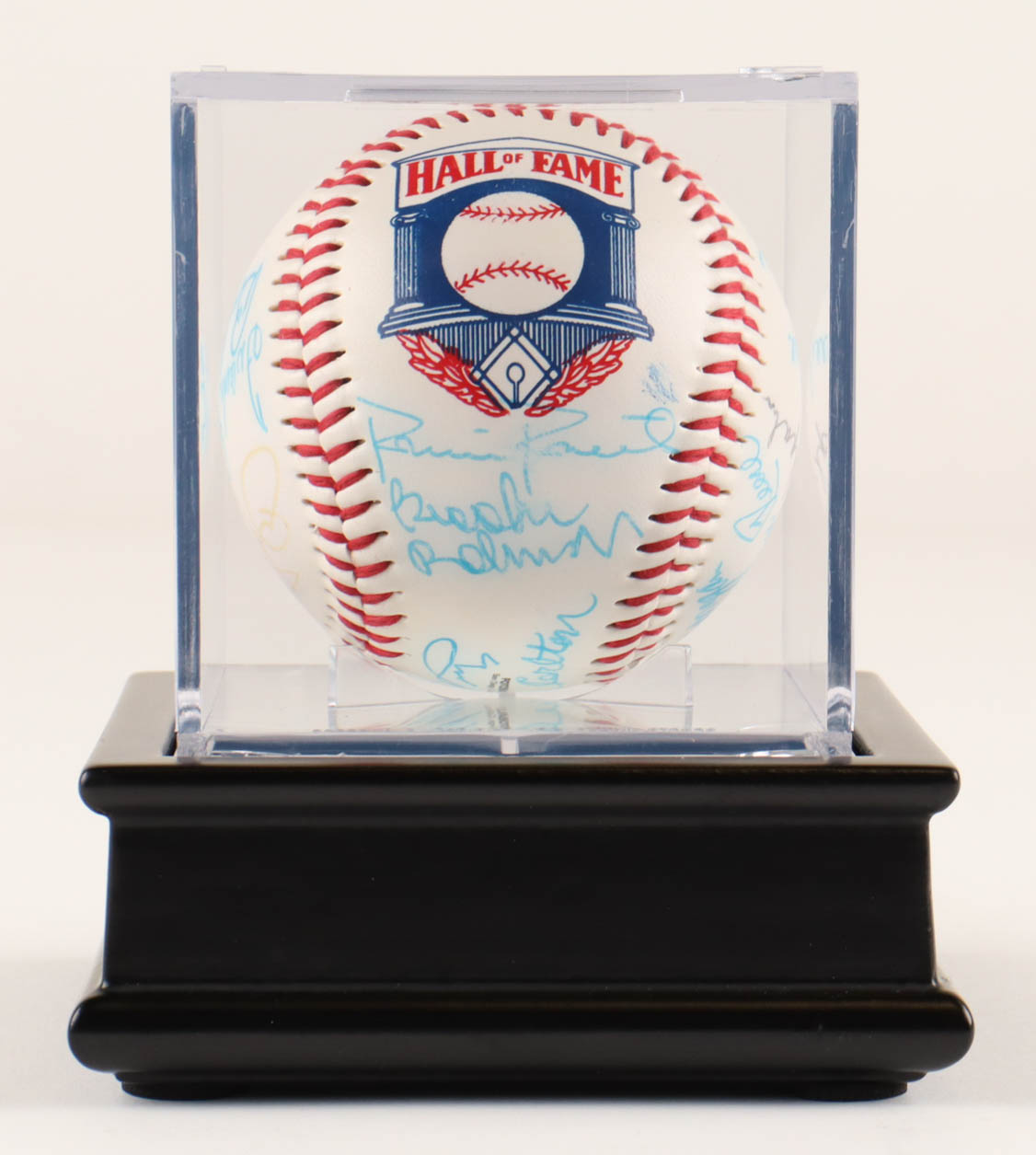 Hall of Fame Logo Baseball Signed by (15) with Pee Wee Reese, Frank ...