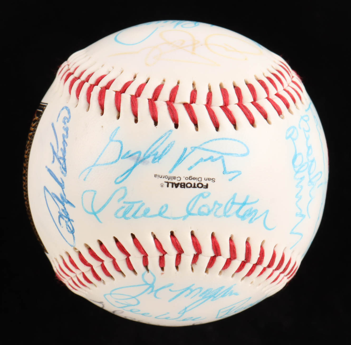 Hall of Fame Logo Baseball Signed by (15) with Pee Wee Reese, Frank ...