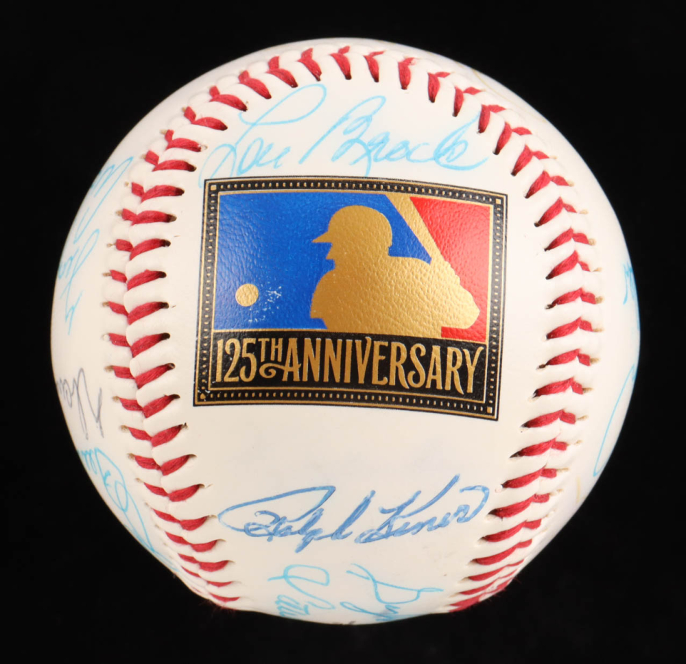 Hall of Fame Logo Baseball Signed by (15) with Pee Wee Reese, Frank ...