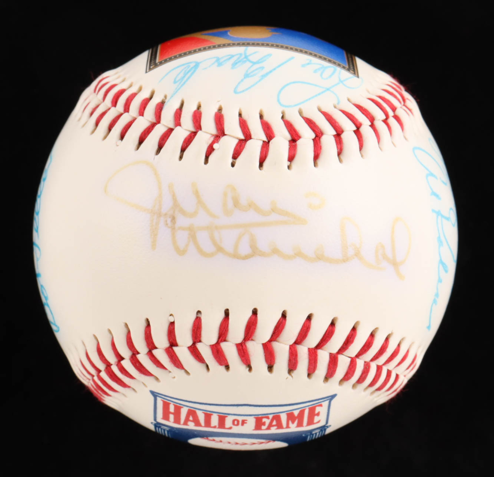 Hall of Fame Logo Baseball Signed by (15) with Pee Wee Reese, Frank ...