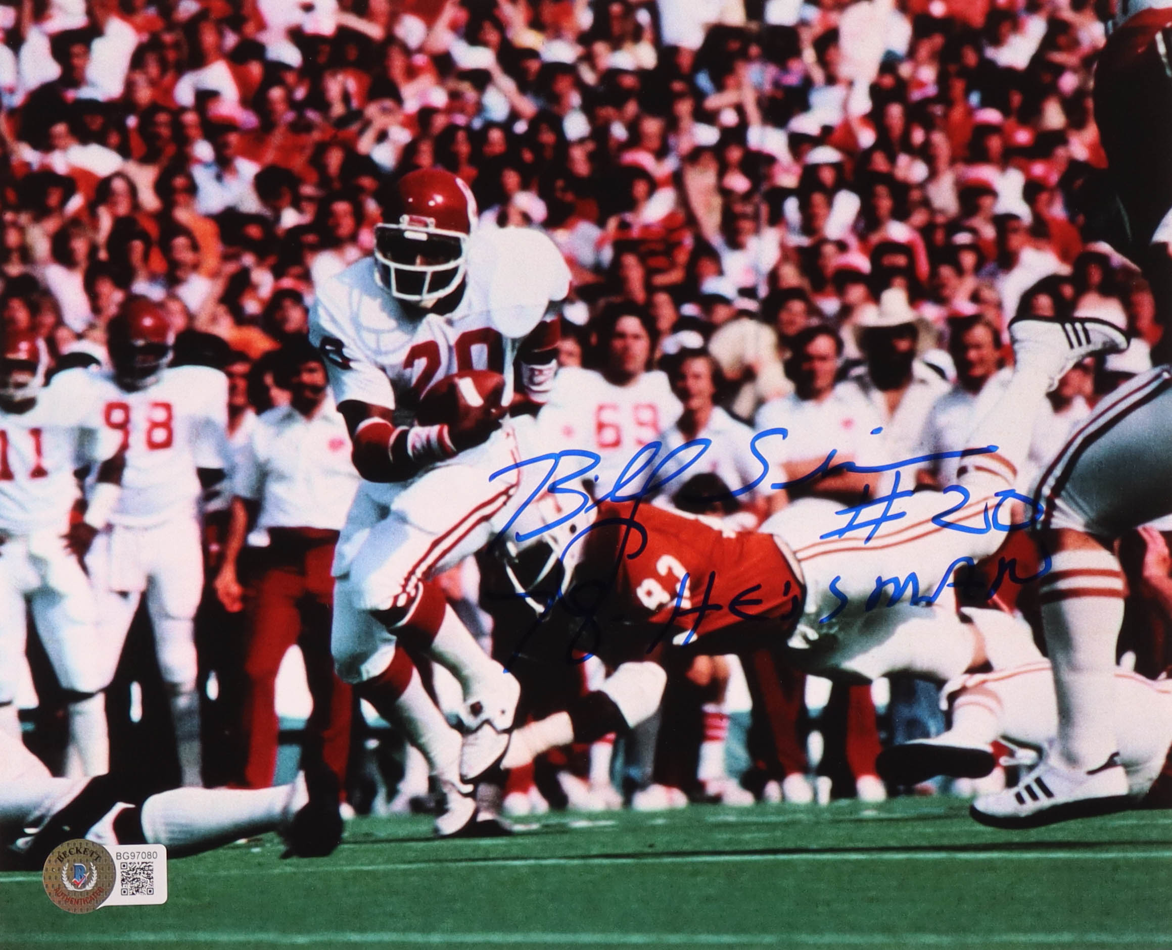 Billy Sims Signed Oklahoma Sooners 8x10 Photo Inscribed "78 Heisman ...