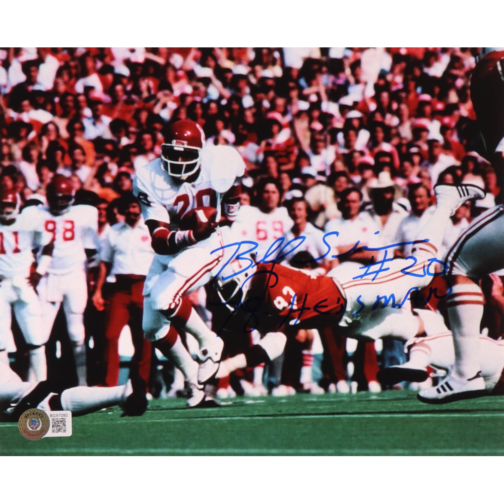 Billy Sims Signed Oklahoma Sooners 8x10 Photo Inscribed "78 Heisman ...