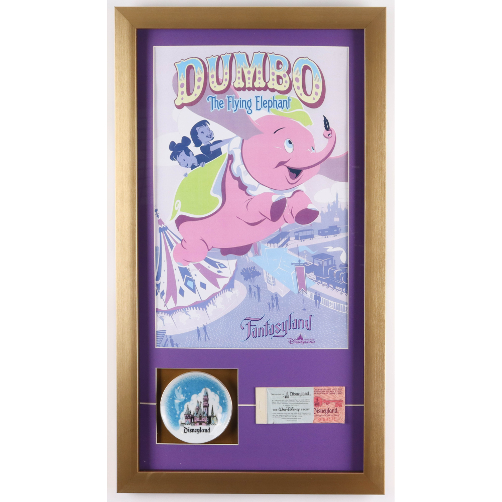 Disneyland "Dumbo Carousel" Custom Framed Print with Vintage Disneyland ...
