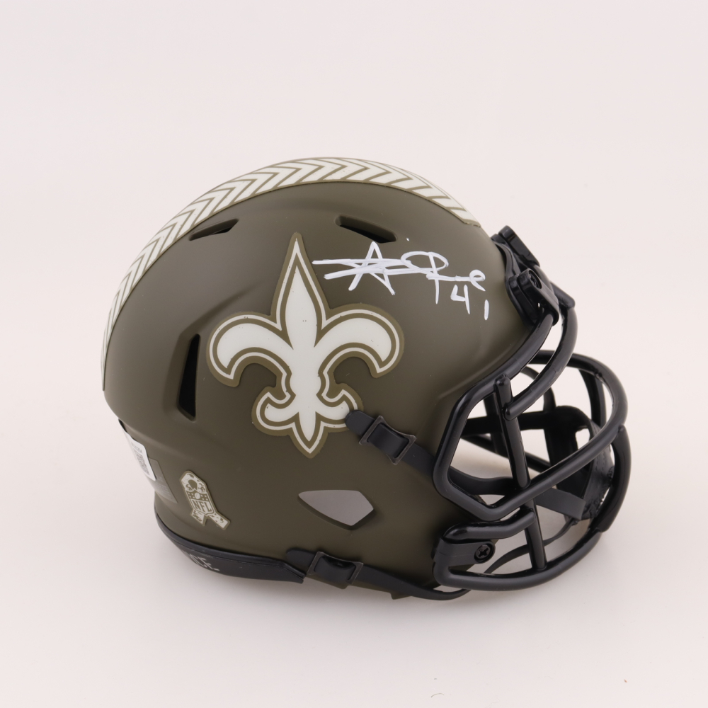 Alvin Kamara Signed Saints STS Alternate Speed Mini Helmet (Beckett ...