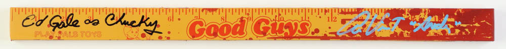 Ed Gale & Alex Vincent Signed "Child's Play" Good Guys Ruler Inscribed ...