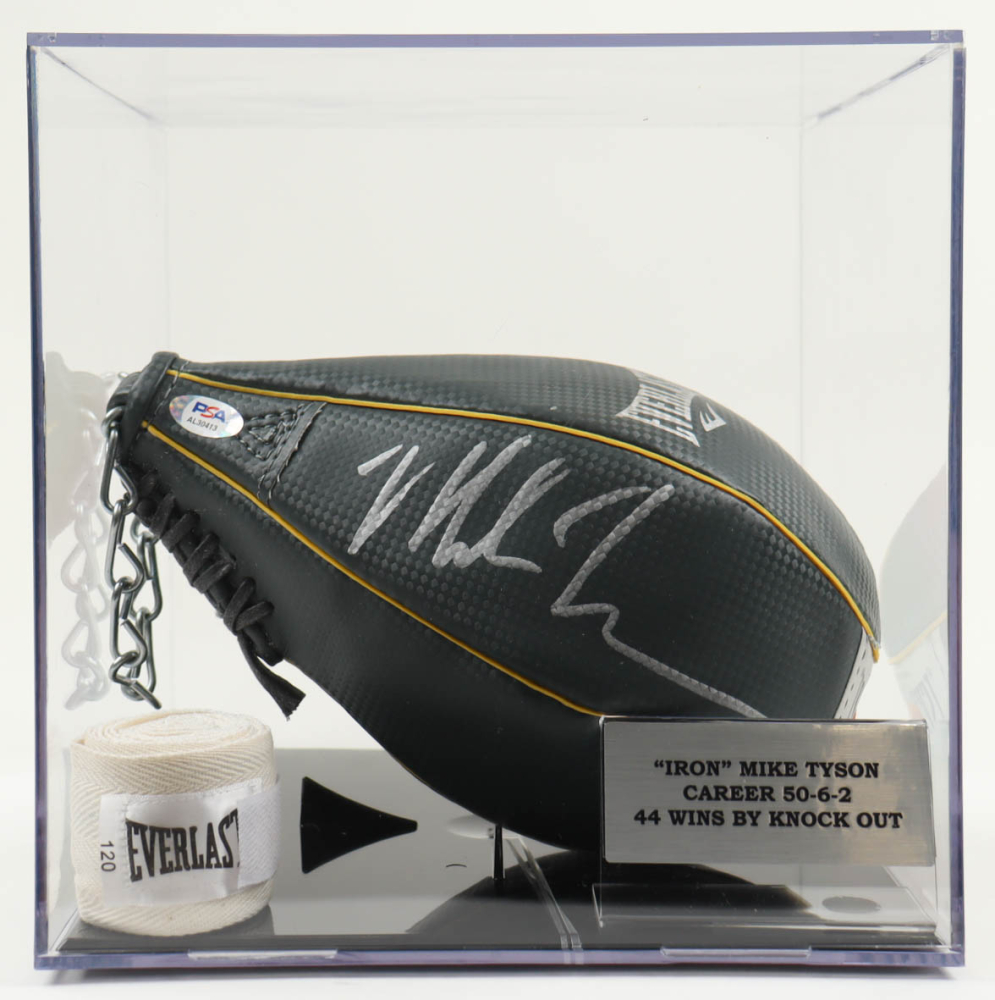 Mike Tyson Signed Everlast Speed Bag with Display Case (PSA) | Pristine ...