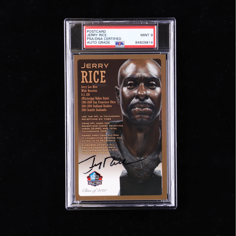 Jerry Rice Signed LE Football Hall of Fame 3.5x5.5 Postcard (PSA ...