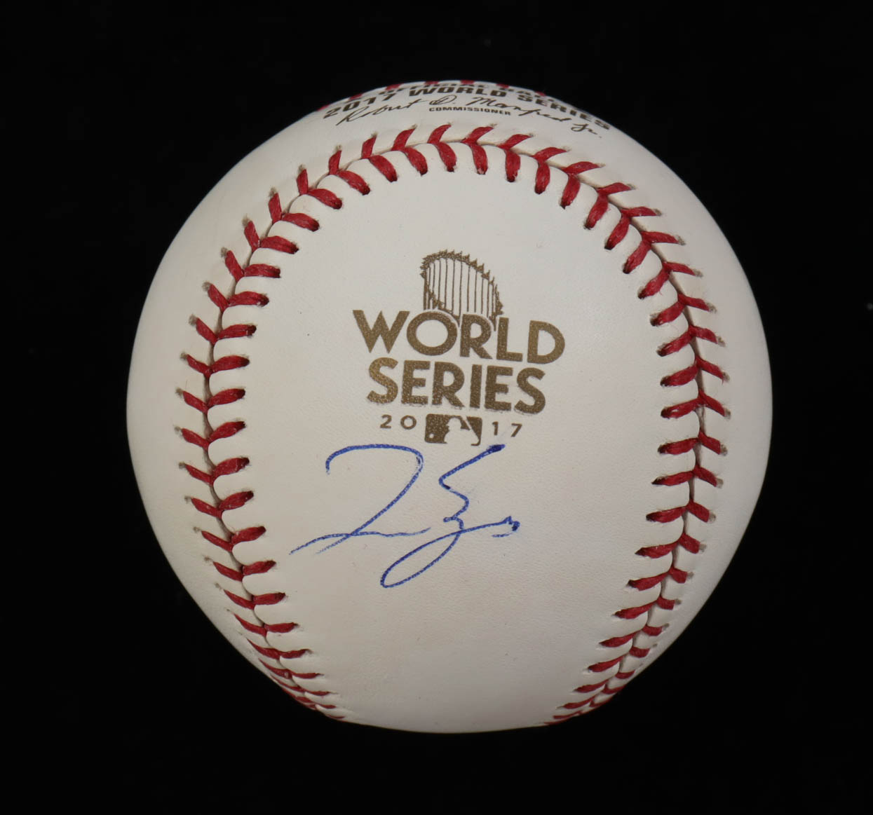 George Springer Signed 2017 World Series Logo Baseball with Display ...