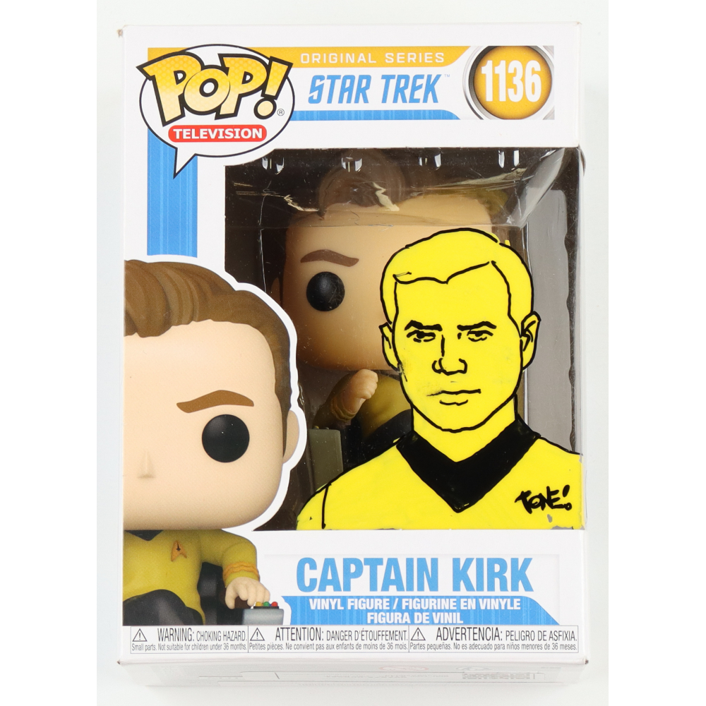 Tone Rodriguez Signed Star Trek 1136 Captain Kirk Funko Pop Vinyl Figure With Sketch Psa