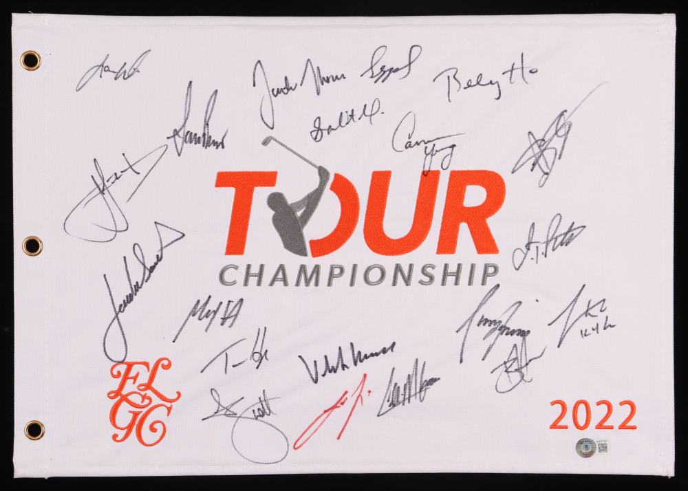 2022 Tour Championship Pin Flag Multi-Signed by (20) with Joaquin ...