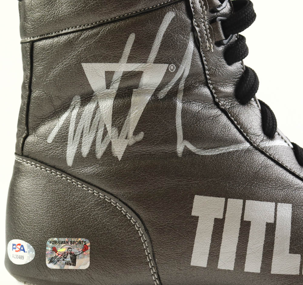 Mike Tyson Signed Title Silver Boxing Boot (PSA & Tyson) | Pristine Auction