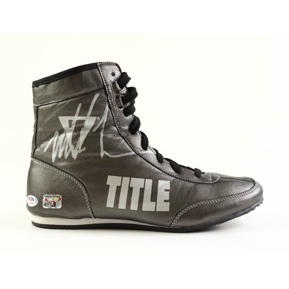 Mike Tyson Signed Title Silver Boxing Boot (PSA & Tyson) | Pristine Auction
