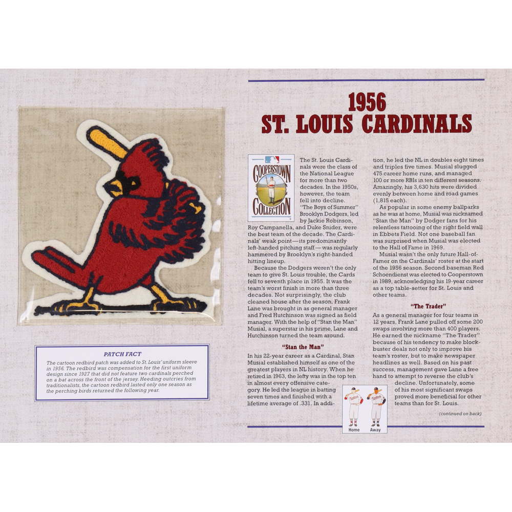 Cooperstown Collection Official 1956 Cardinals Cloth Uniform Patch with ...