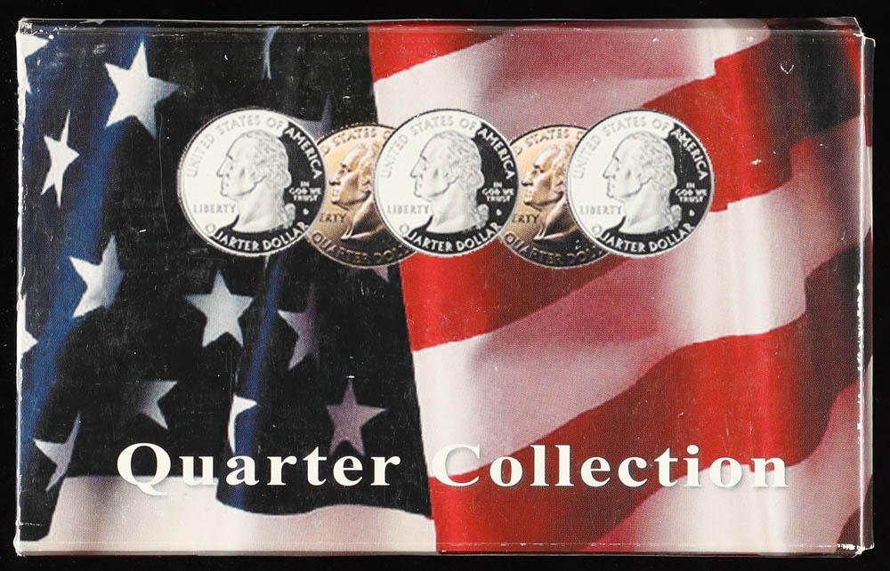 2002 Platinum Layered Quarter Collection with (5) Coins | Pristine Auction