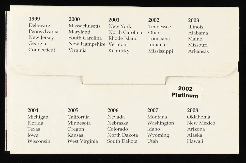 2002 Platinum Layered Quarter Collection with (5) Coins | Pristine Auction