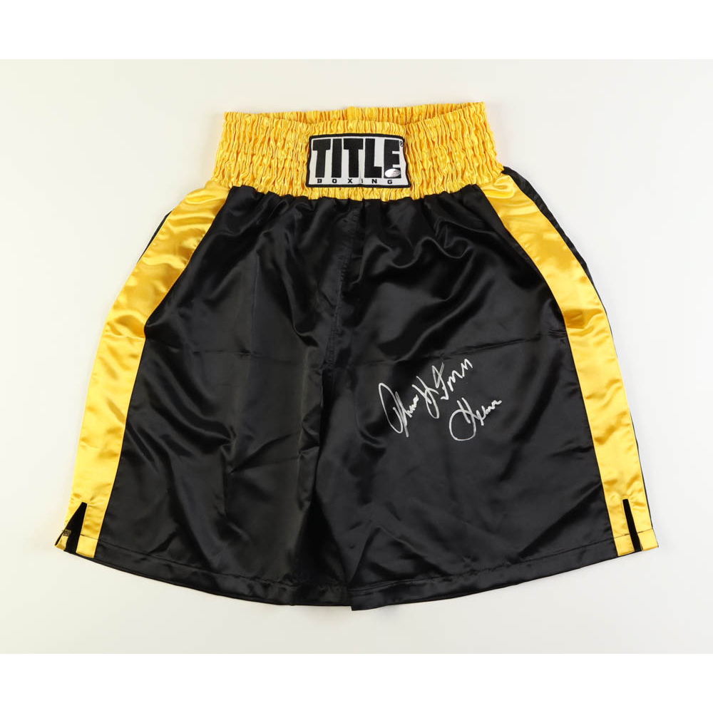 Thomas "Hitman" Hearns Signed Title Boxing Trunks (Schwartz) | Pristine ...