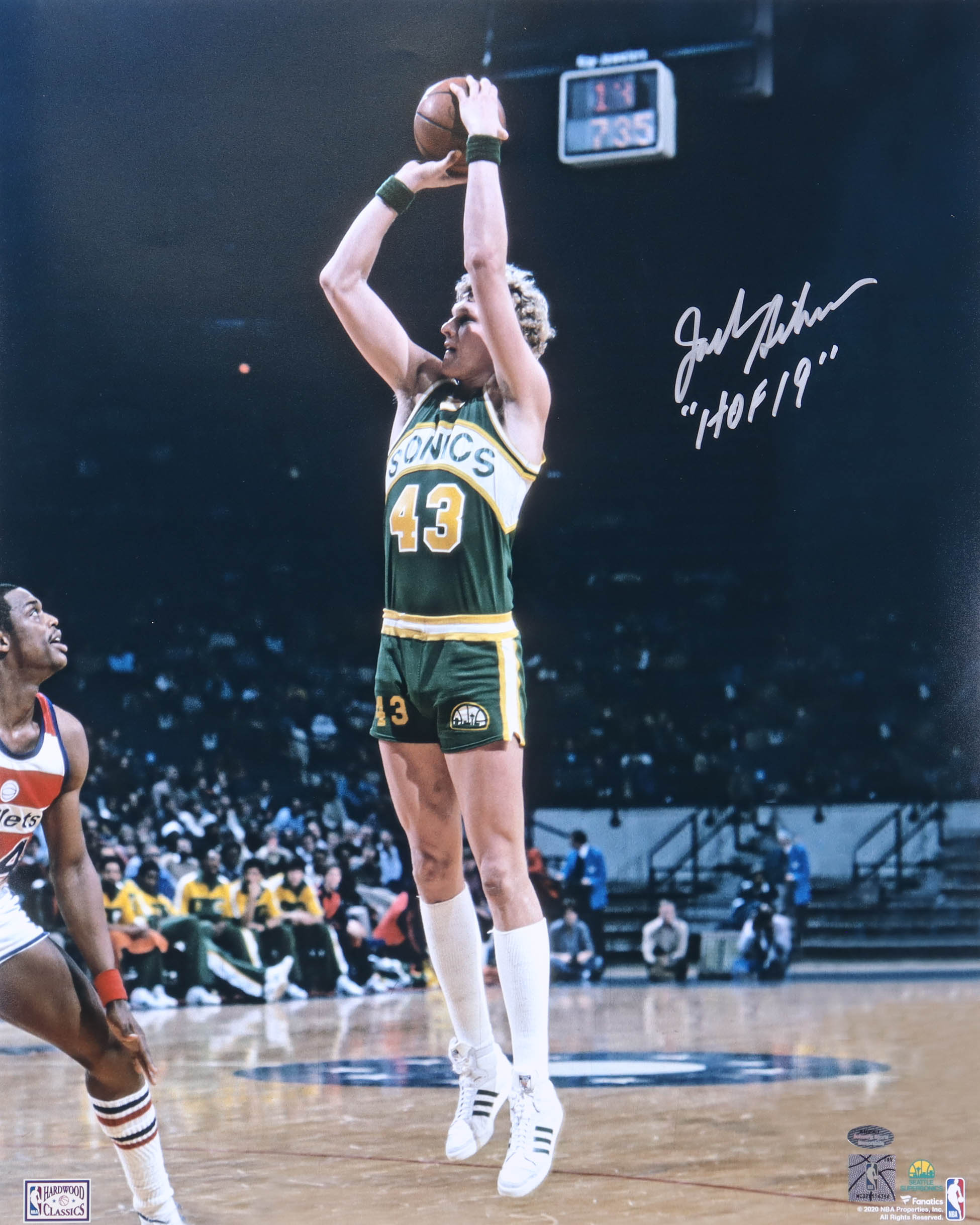 Jack Sikma Signed Supersonics 16x20 Photo Inscribed "HOF 19" (Schwartz ...