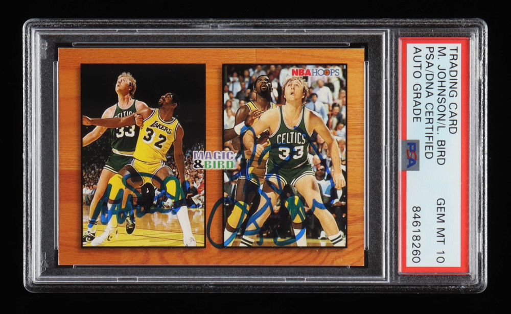 Magic Johnson & Larry Bird Signed 1993-94 Hoops #MB1 Commemorative (PSA) | Pristine Auction