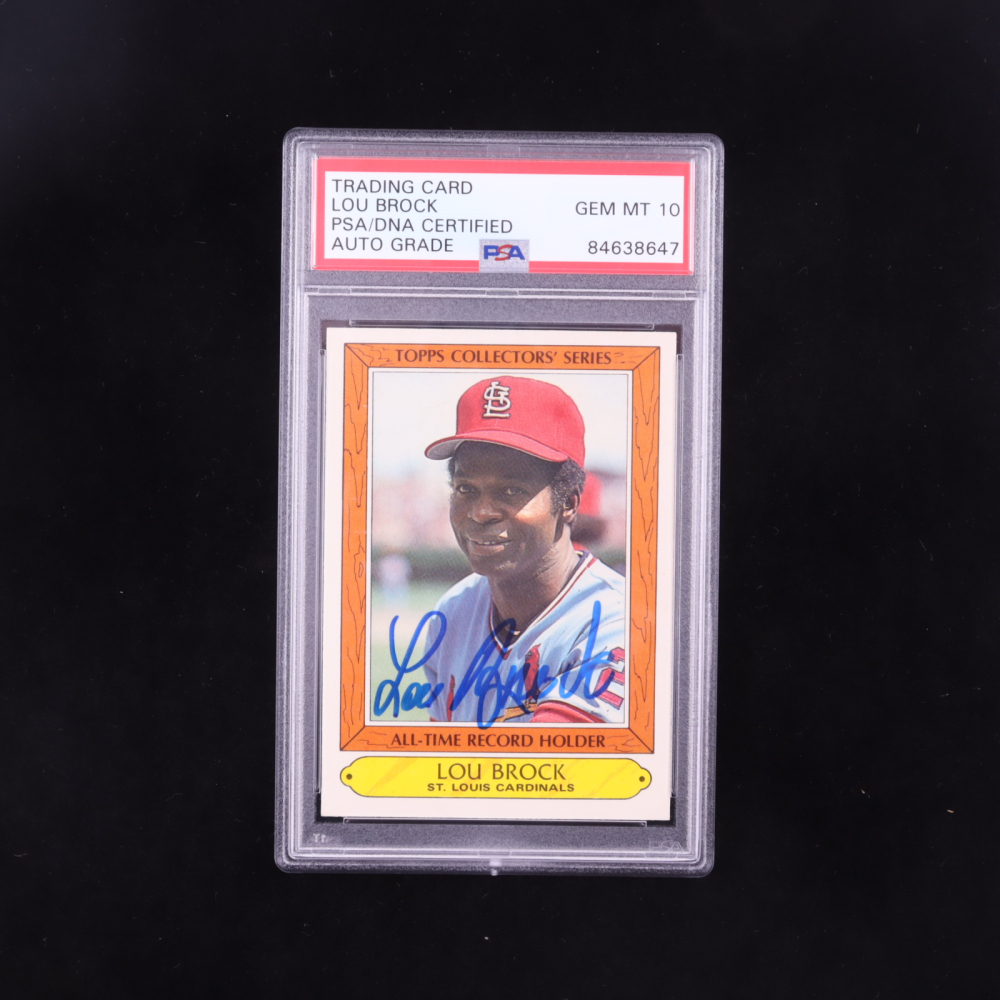 Lou Brock Signed 1985 Woolworth's Topps #5 (PSA) | Pristine Auction