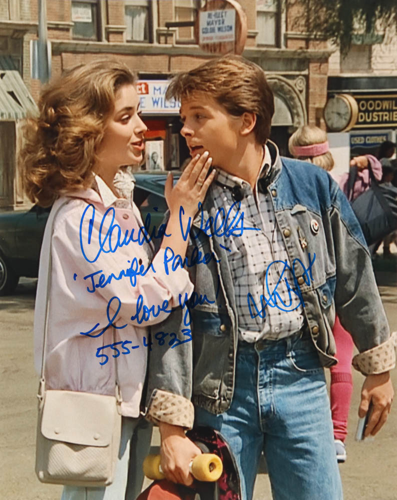 Michael J. Fox & Claudia Wells Signed "Back to the Future" 16x20 Photo ...