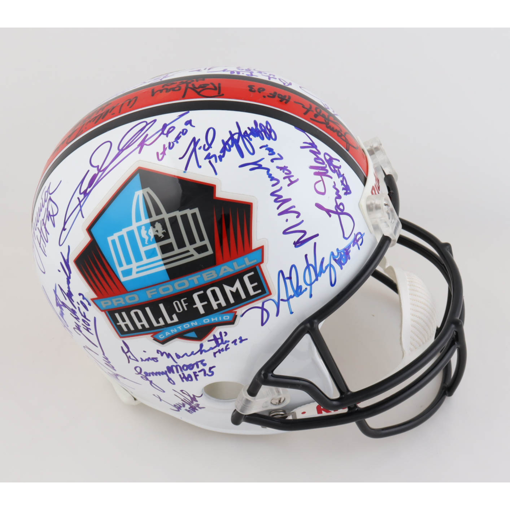 NFL Greats Hall of Fame Logo Full-Size Helmet Signed By (32) with Roger ...