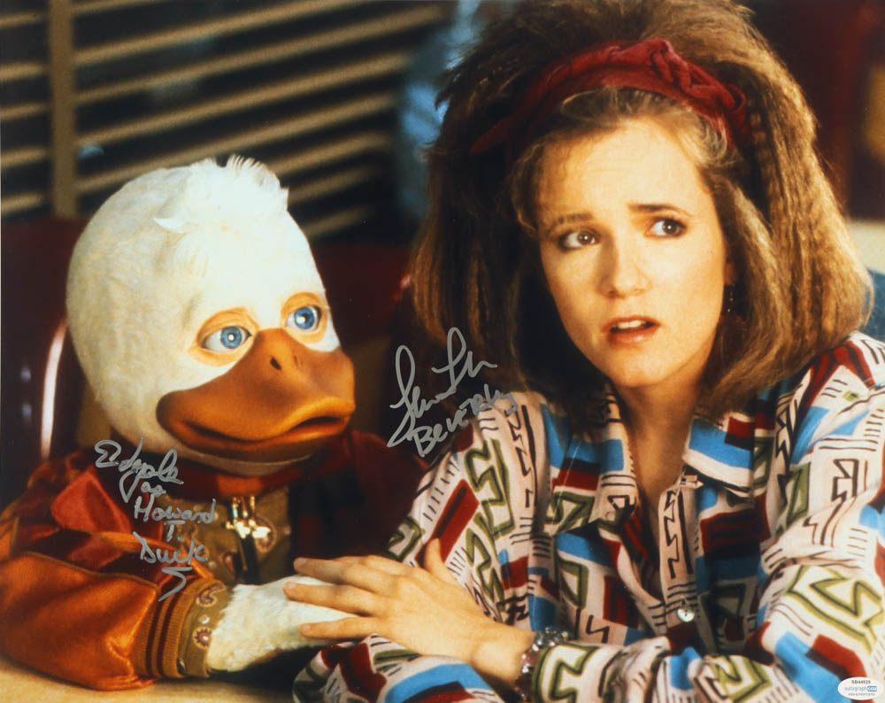 Ed Gale & Lea Thompson Signed "Howard the Duck" 16x20 Photo Inscribed ...