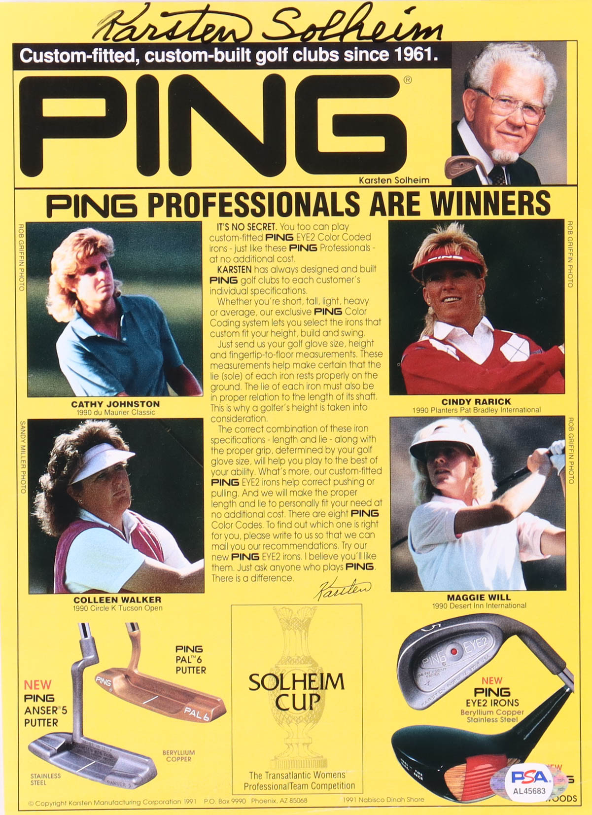 Karsten Solheim Signed 8x10 Photo (PSA) | Pristine Auction