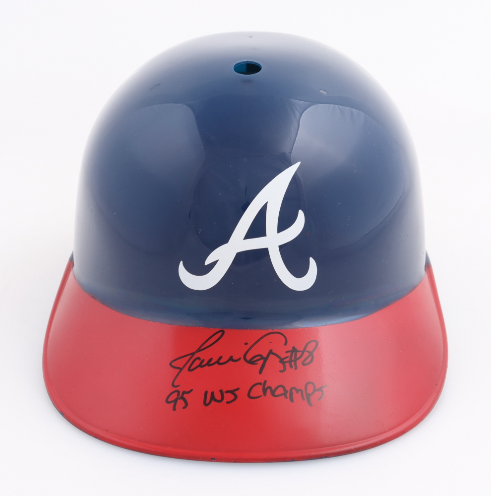 Javy Lopez Signed Braves Full-Size Batting Helmet Inscribed "95 WS ...