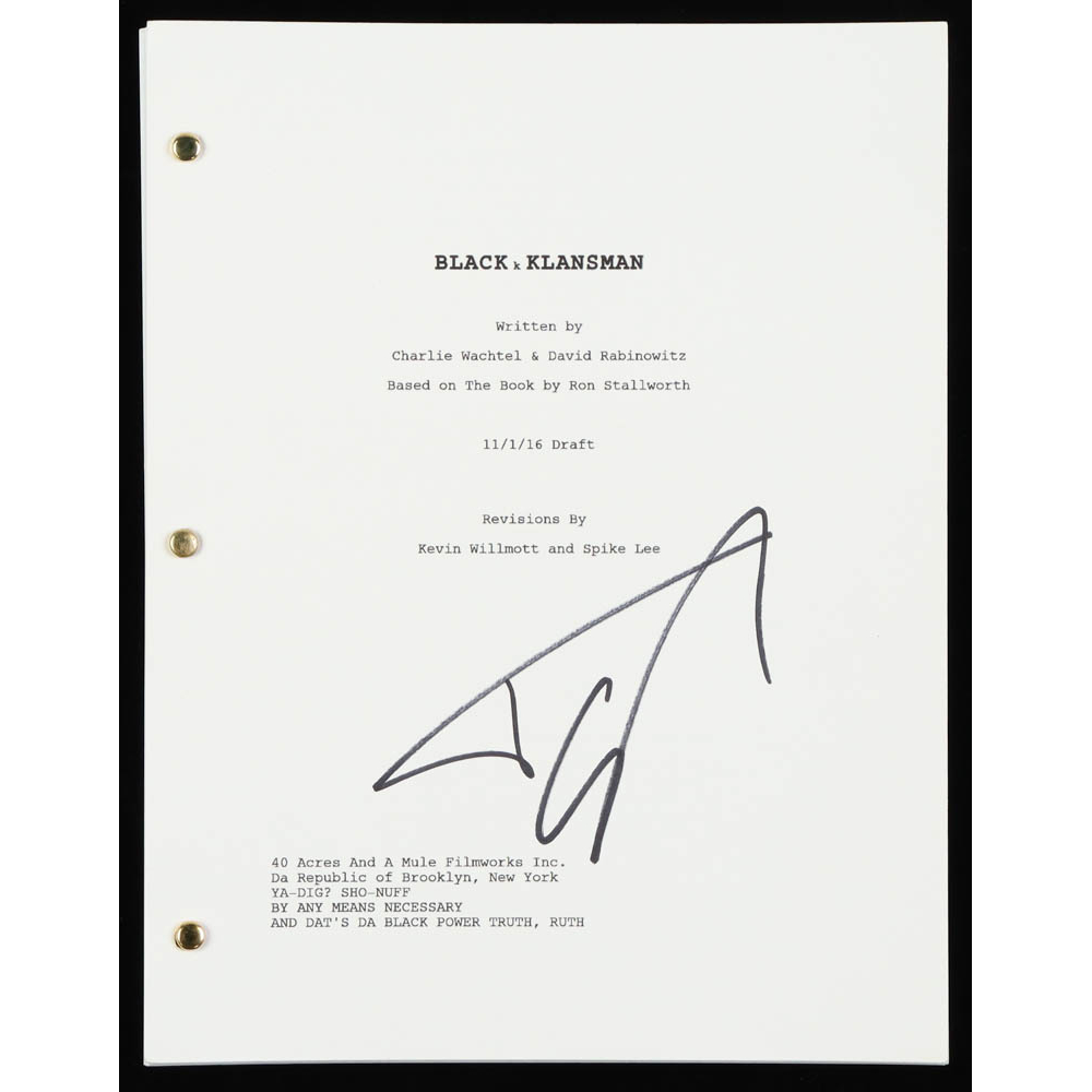 Topher Grace Signed "Blackkklansman" Replica Script (AutographCOA ...