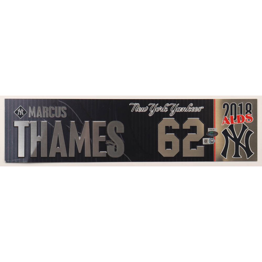 Marcus Thames Yankees Locker Room Nameplate | Pristine Auction